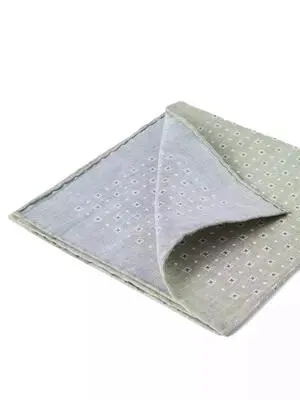 Brunello Cucinelli Geometric-print Silk Pocket Square - Green