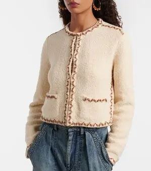 MARANT ETOILE Rochelle Wool-blend Tweed Cardigan