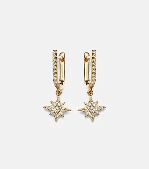 STONE AND STRAND Northern Star 14kt Diamond Drop Earrings - Gold