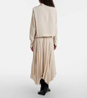 Isabel Marant Étoile Felixa Plissé Crêpe Midi Skirt - White