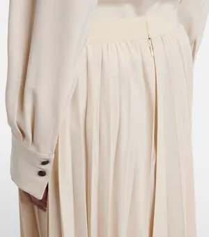 Isabel Marant Étoile Felixa Plissé Crêpe Midi Skirt - White