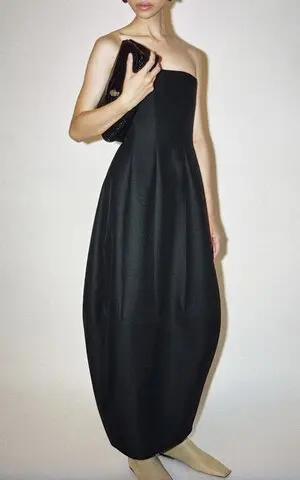 Khaite Strapless Silk Blend Maxi Dress