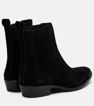 Isabel Marant Étoile Delano 35 Suede Ankle Boots - Black