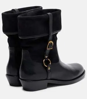 Isabel Marant Étoile Ildra 35 Leather And Suede Ankle Boots - Black