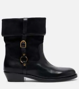 Isabel Marant Étoile Ildra 35 Leather And Suede Ankle Boots - Black