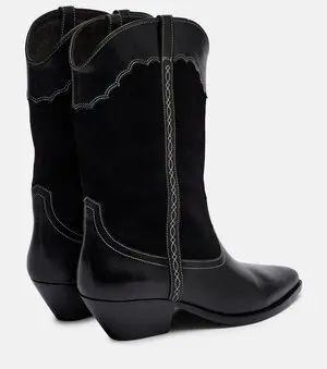 Isabel Marant Étoile Duerte Leather And Suede Cowboy Boots
