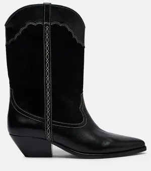 Isabel Marant Étoile Duerte Leather And Suede Cowboy Boots