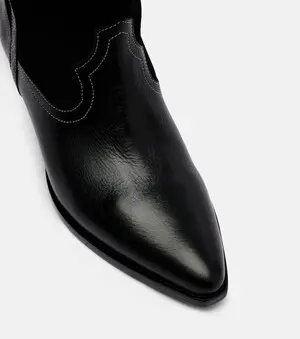 Isabel Marant Étoile Duerte Leather And Suede Cowboy Boots