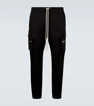 Rick Owens Mastodon Cotton-blend Poplin Slim Cargo Pants - Black
