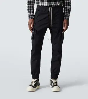 Rick Owens Mastodon Cotton-blend Poplin Slim Cargo Pants - Black