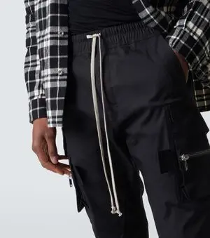 Rick Owens Mastodon Cotton-blend Poplin Slim Cargo Pants - Black