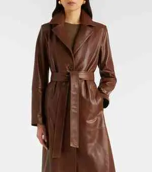 Nour Hammour Dakota Shearling-trimmed Leather Coat