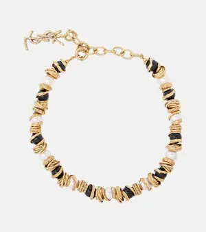 Saint Laurent Loulou Embellished Necklace - Multicoloured