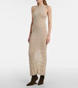 Rick Owens Motivo Virgin Wool Maxi Dress - Beige