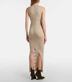Rick Owens Motivo Virgin Wool Maxi Dress - Beige