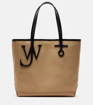 JW Anderson Leather-trimmed Canvas Tote - Beige