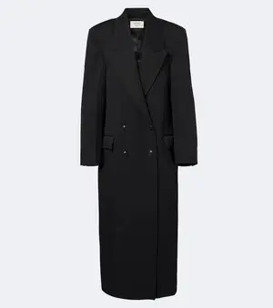 RÓHE Double-breasted Virgin Wool Coat - Black