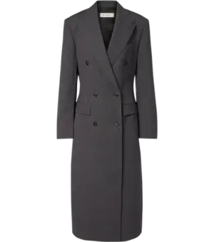 RÓHE Double-breasted Virgin Wool Coat - Grey