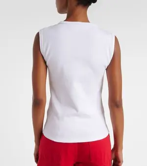 RÓHE Ribbed Knit Cotton-blend Jersey Tank Top - White