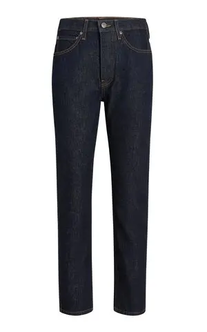 Khaite Finley Rigid Mid-rise Slim-leg Jeans - Navy