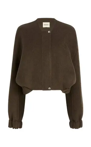 Khaite Cordan Wool Bomber Jacket - Brown