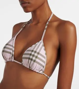 Burberry Checked Bikini Top - Pink