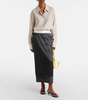 RÓHE Wool Pencil Skirt - Grey
