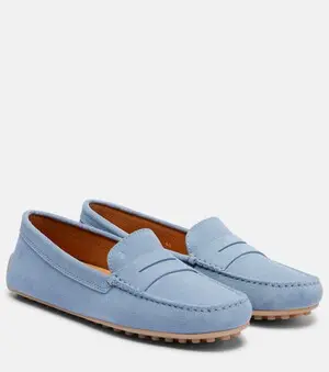 TOD'S Gommino Suede Driving Shoes - Blue