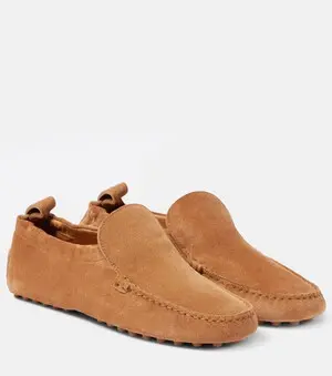 TOD'S Gommino Suede Driving Shoes - Brown