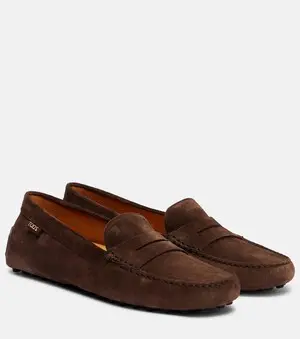 TOD'S Gommino Suede Driving Shoes - Brown