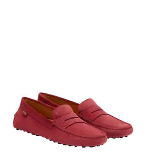TOD'S Gommino Suede Driving Shoes - Red