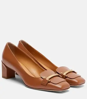 TOD'S Barretta 50 Leather Pumps - Brown