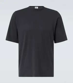 Saint Laurent Logo Cotton Jersey T-shirt - Black