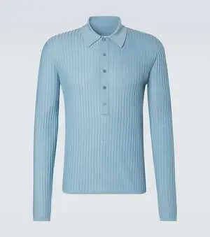 Saint Laurent Wool, Cashmere, And Silk Polo Shirt