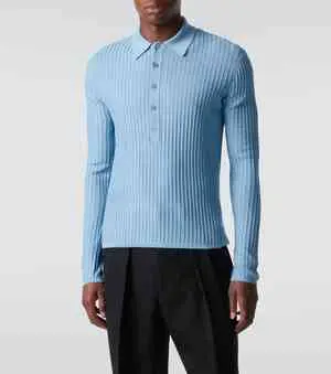 Saint Laurent Wool, Cashmere, And Silk Polo Shirt