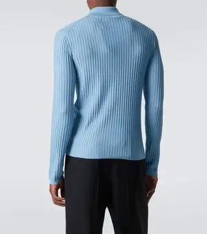 Saint Laurent Wool, Cashmere, And Silk Polo Shirt
