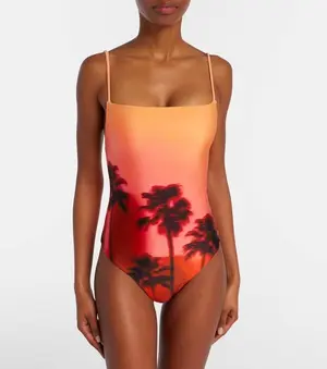 Simkhai Printed One-piece Swimsuit
