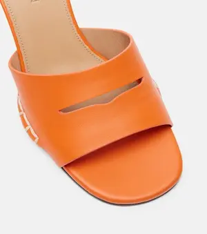 JW Anderson Leather Loafer Mules - Orange