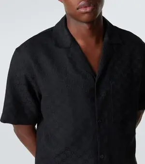 Gucci Gg Canvas Linen-blend Bowling Shirt