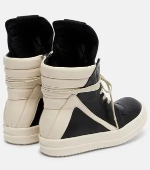 Rick Owens Geobasket Leather Sneakers - Black