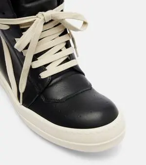 Rick Owens Geobasket Leather Sneakers - Black
