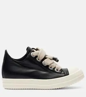 Rick Owens Jumbolace Leather Sneakers - Black