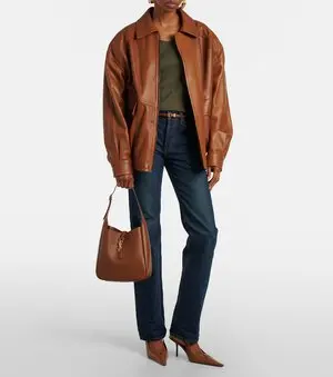 Saint Laurent Le 5 À 7 Small Leather Tote Bag