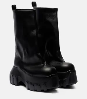 Rick Owens Mega Tractor Leather Mid-calf Boots