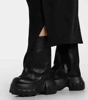 Rick Owens Mega Tractor Leather Mid-calf Boots