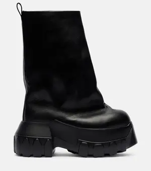 Rick Owens Mega Tractor Leather Mid-calf Boots