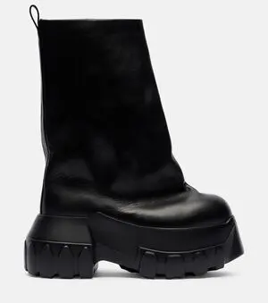 Rick Owens Mega Tractor Leather Mid-calf Boots