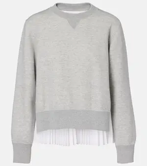 Sacai Cotton-blend Sweatshirt - Grey