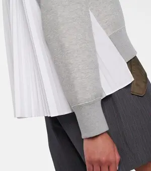 Sacai Cotton-blend Sweatshirt - Grey