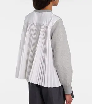 Sacai Cotton-blend Sweatshirt - Grey